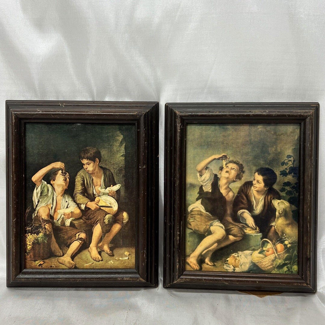 2 Vintage Prints From Turner Wall Accessories “fruit Eaters” - Etsy