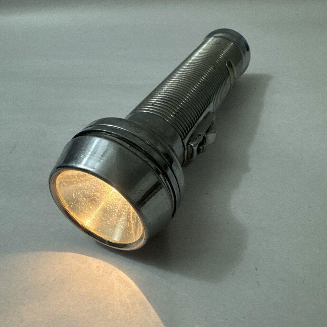 Vintage Chrome Flashlight U.S.A. Ray-o-vac Premium Grade Sportsman 7 ...