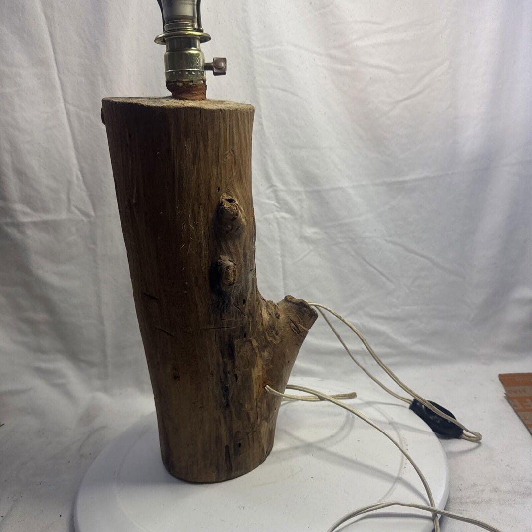 Vintage Wood Log Table Lamp, Rustic Cabin Decor - Etsy