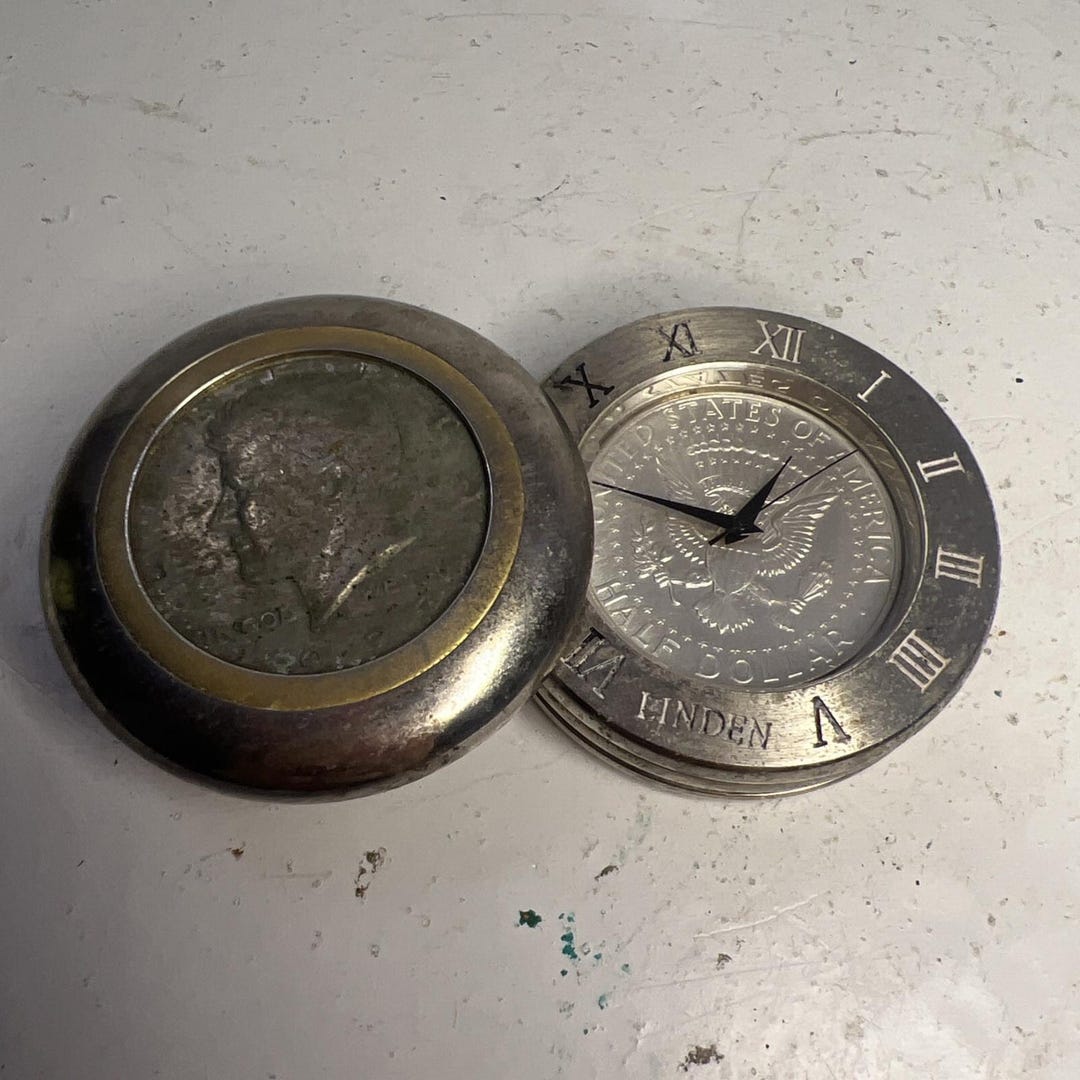 Vtg 1964 Linden Germany Alarm Clock JFK Half Dollar US Kennedy Coin - Etsy