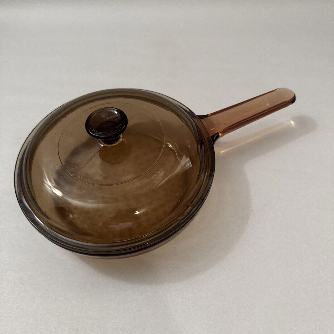 Vintage Corning Ware Visions 7” Amber Waffle Bottom Frying Pan Skillet ...