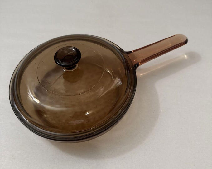 Vintage Corning Ware Visions 7” Amber Waffle Bottom Frying Pan Skillet ...