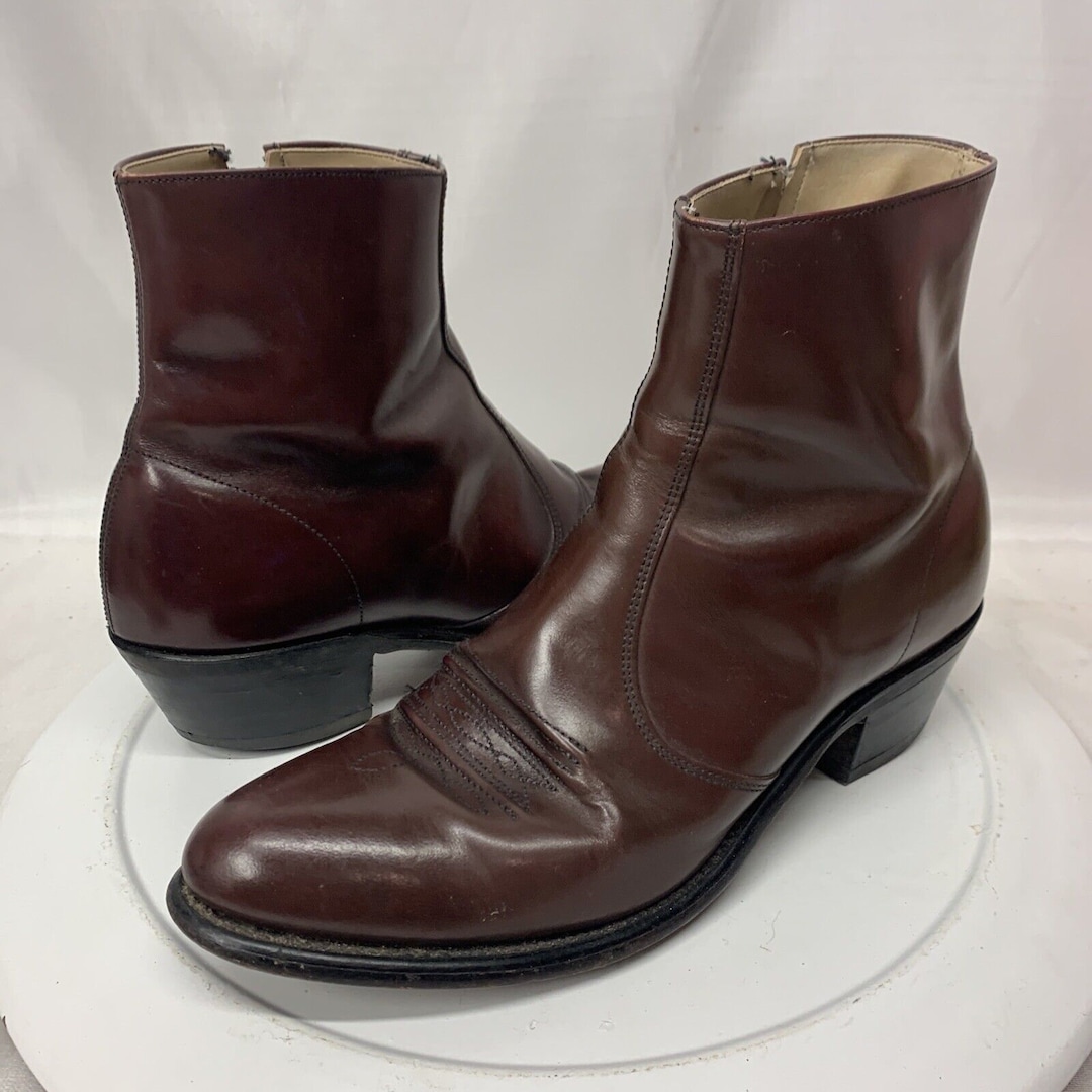 Vintage Laredo Men's Western Dress Half Boot 9 1/2 D /B Side Zipper - Etsy