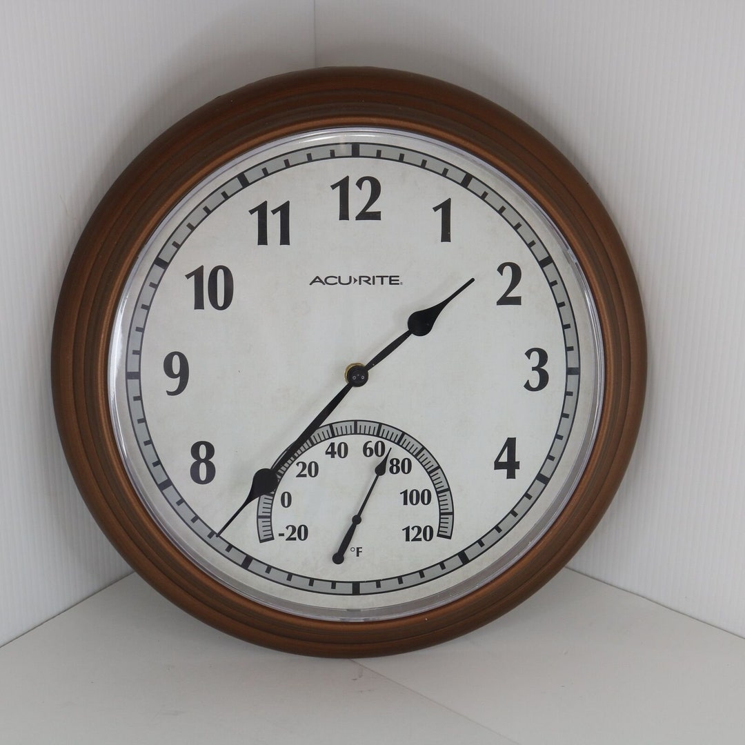 Acurite Metal Indoor/outdoor Clock Thermometer - Etsy