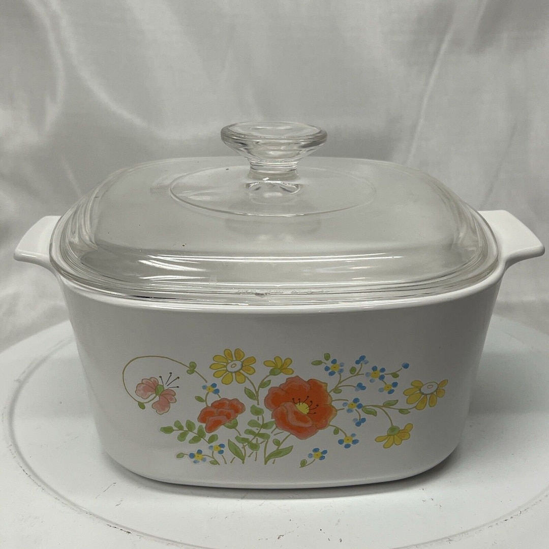 Vintage A-9-C Wildflower Corning Ware 3 Quart Baking Casserole Dish USA ...