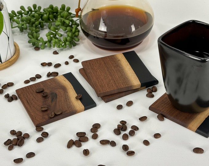 Live Edge, Walnut Coasters - Etsy