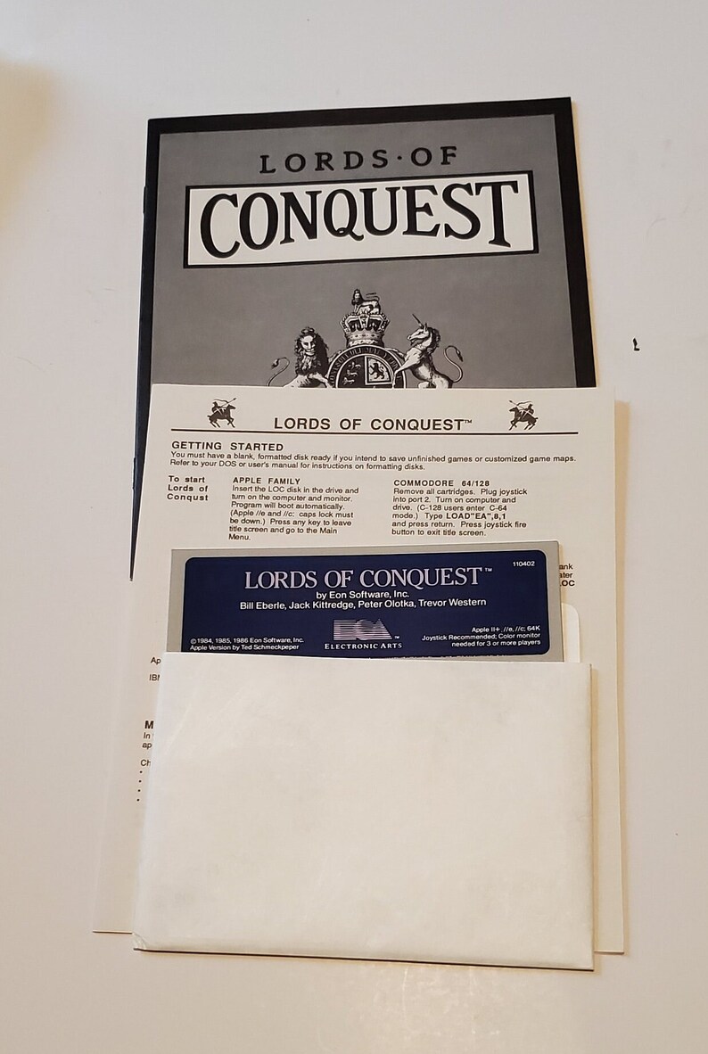 Lords of Conquest Vintage Strategy 1980s Era Computer Game - Etsy