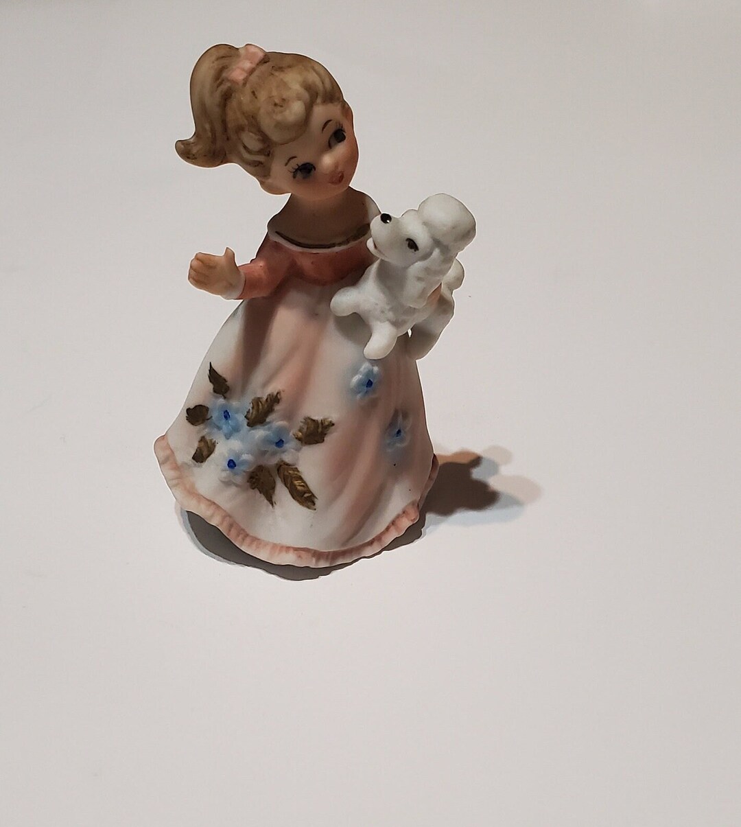 Vintage Lefton Figurine Girl With Poodle - Etsy