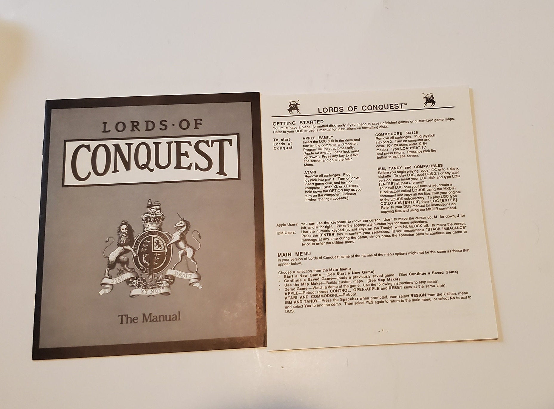Lords of Conquest Vintage Strategy 1980s Era Computer Game - Etsy