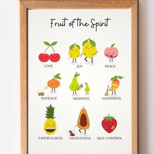 Fruit of the Spirit Artwork Poster, Downloadable, Faith-based Learning ...