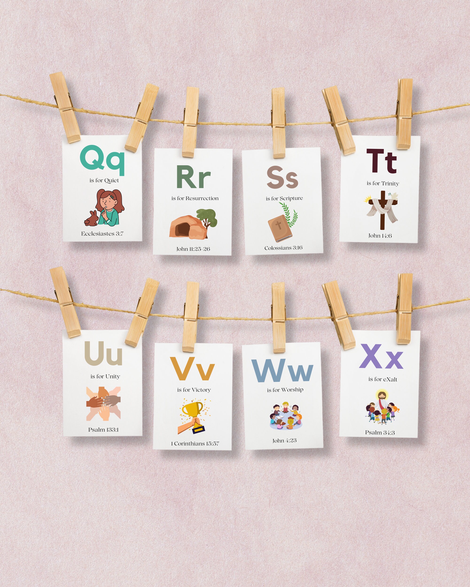 ABC Bible Scripture Cards, Memorization, Flash Cards, for Learning ...