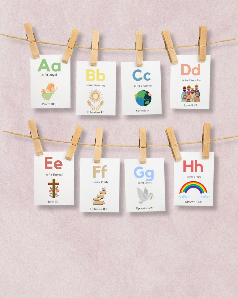 ABC Bible Scripture Cards, Memorization, Flash Cards, for Learning ...