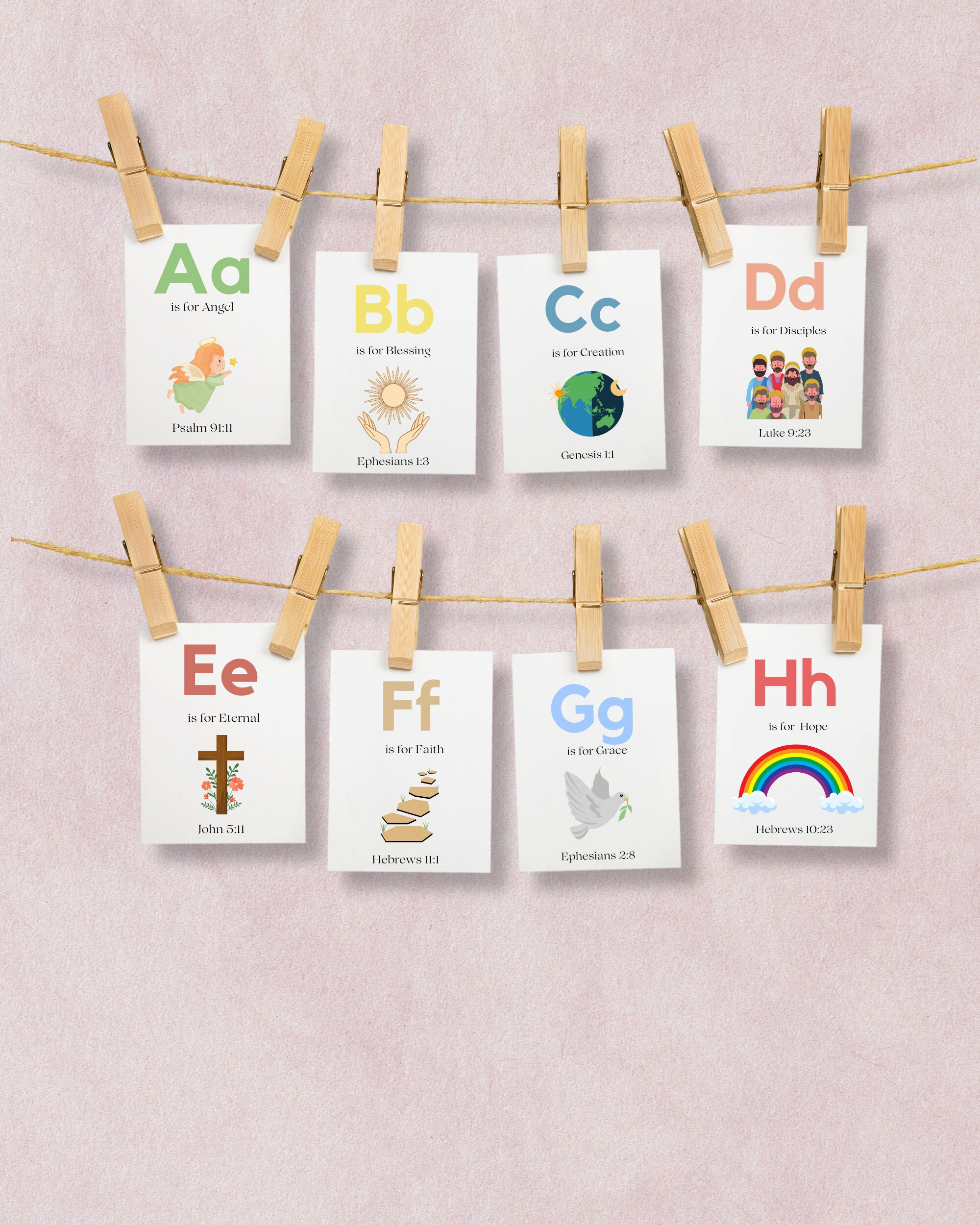 ABC Bible Scripture Cards, Memorization, Flash Cards, for Learning ...