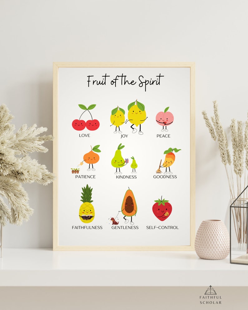 Fruit of the Spirit Artwork Poster, Downloadable, Faith-based Learning ...