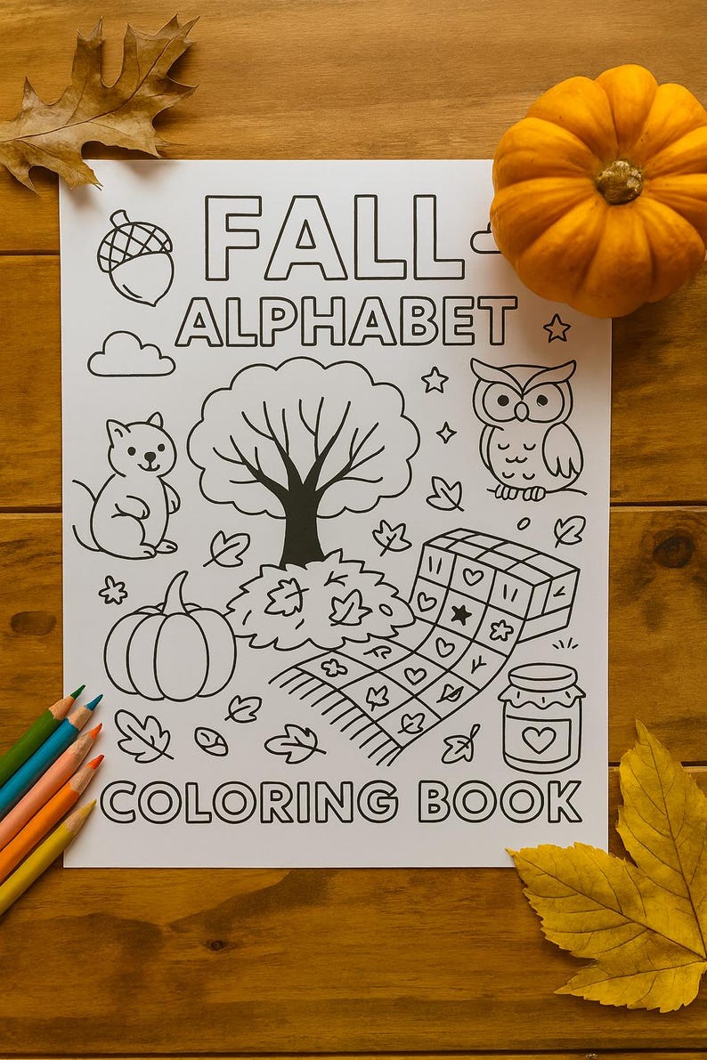 Fall Alphabet Coloring Book: A-Z Autumn Activity Pages (PDF Download ...