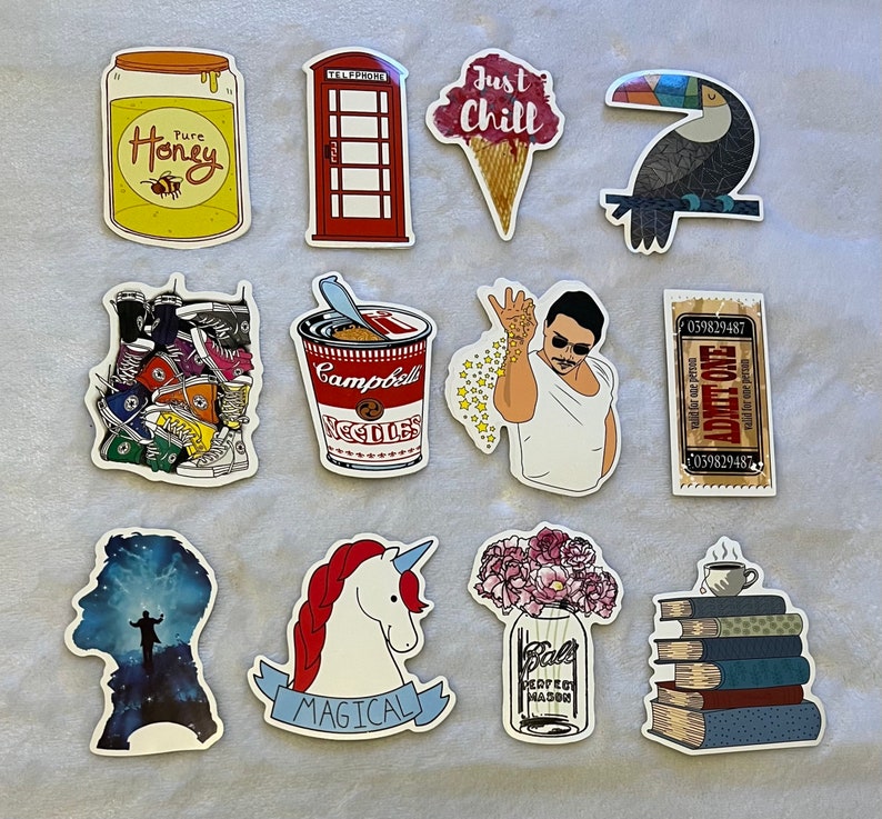 Random Sticker Pack Vinyl Stickers Laptop Stickers Water Bottle ...