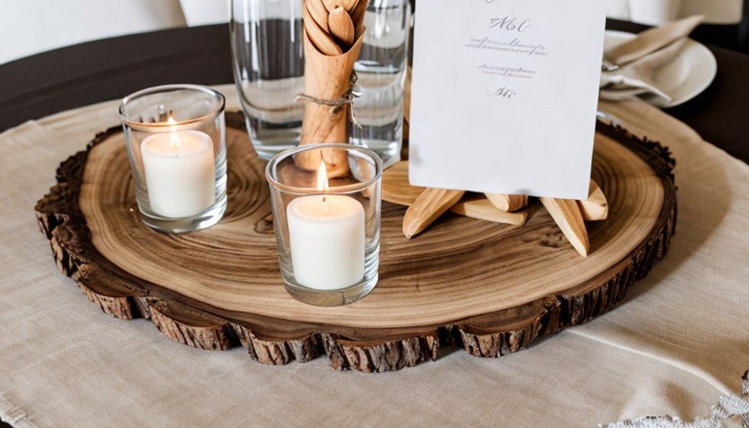 Set of 10 / XL Wood Discs / Black Walnut / Table Centerpieces / 12 ...