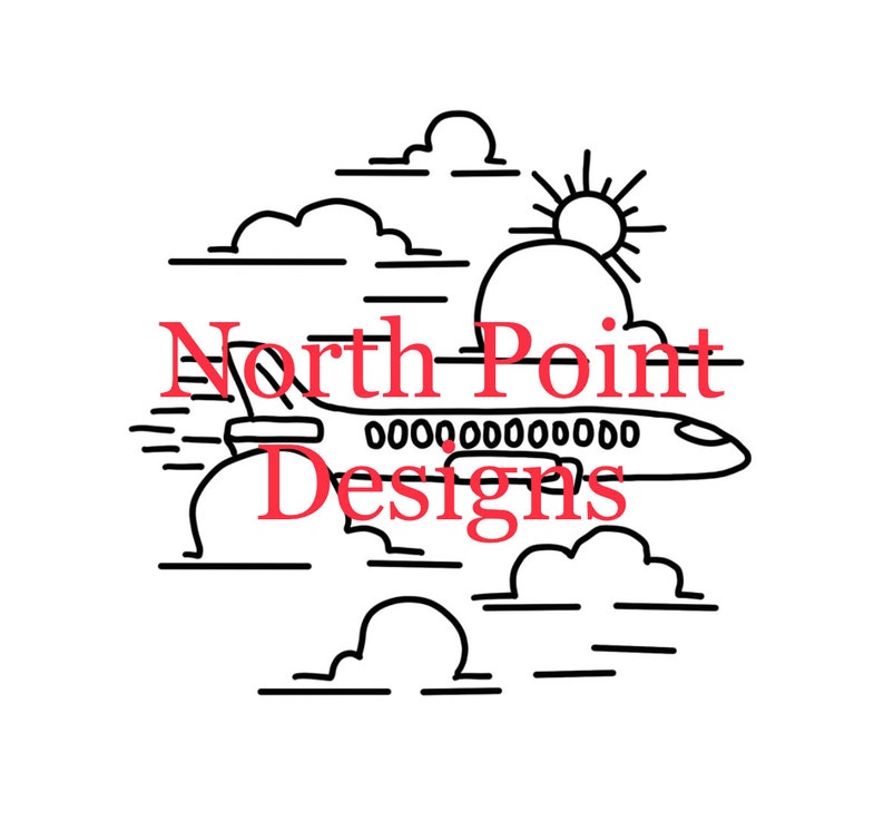 Air Plane Adventures Engraving or Screen Print Digital File Round and ...
