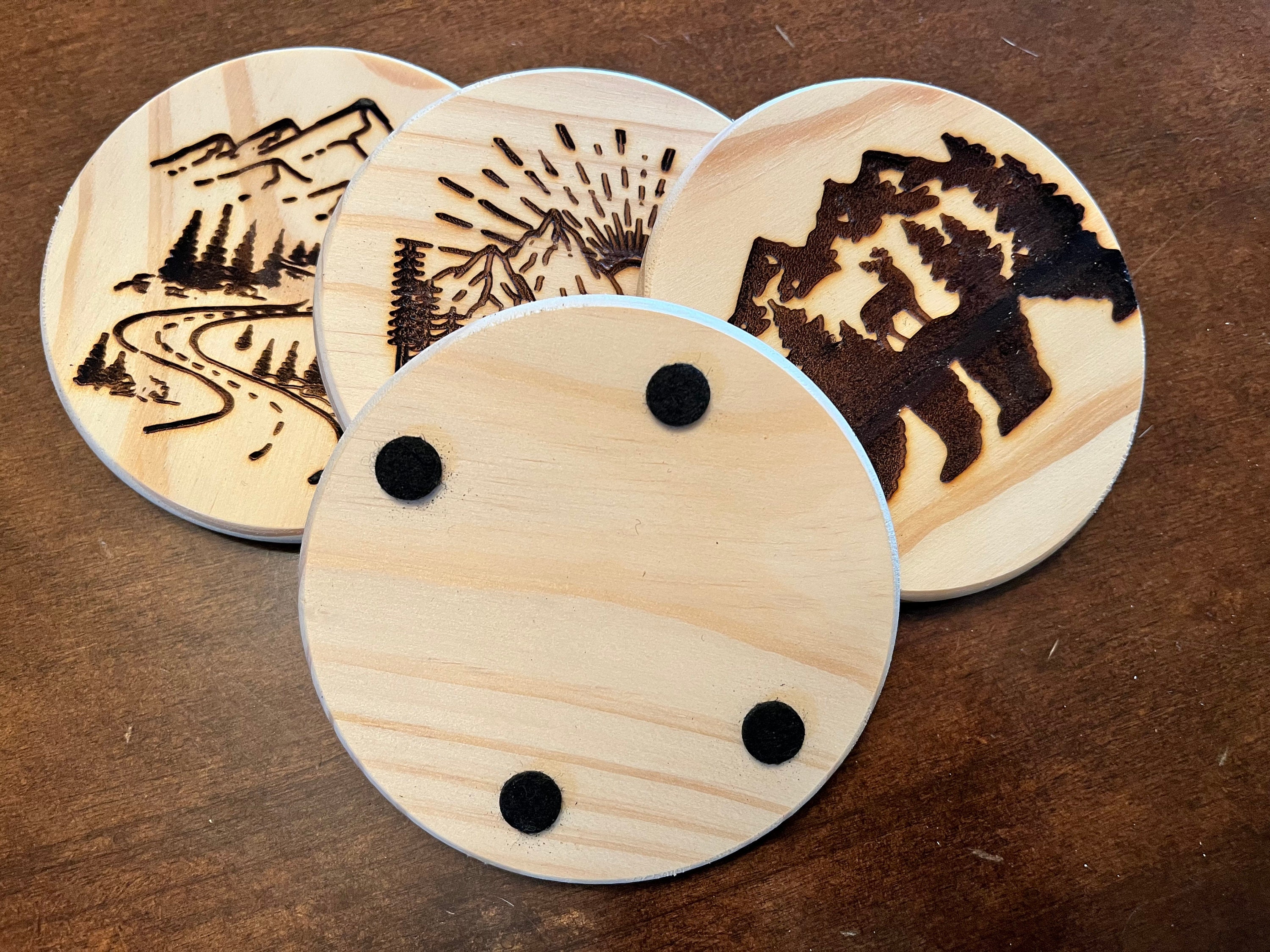 Coaster Set 4 Pack Nature Scenes Customizable Cabin Decor - Etsy