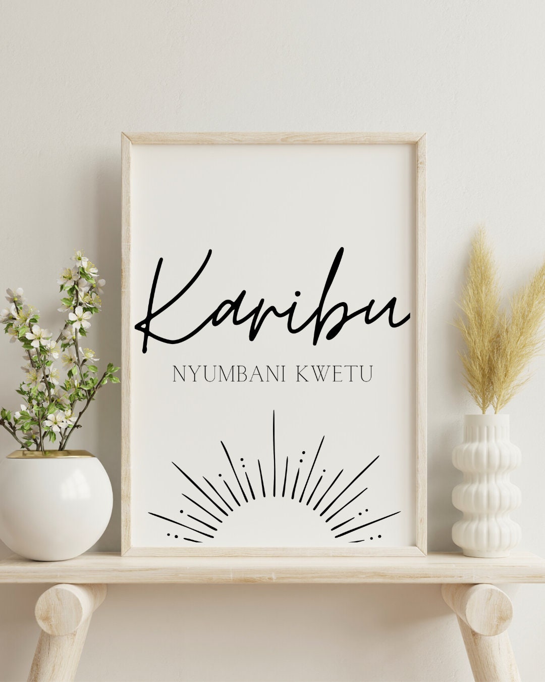 Swahili Welcome Sign, Karibu, Kenyan Wall Art - Etsy