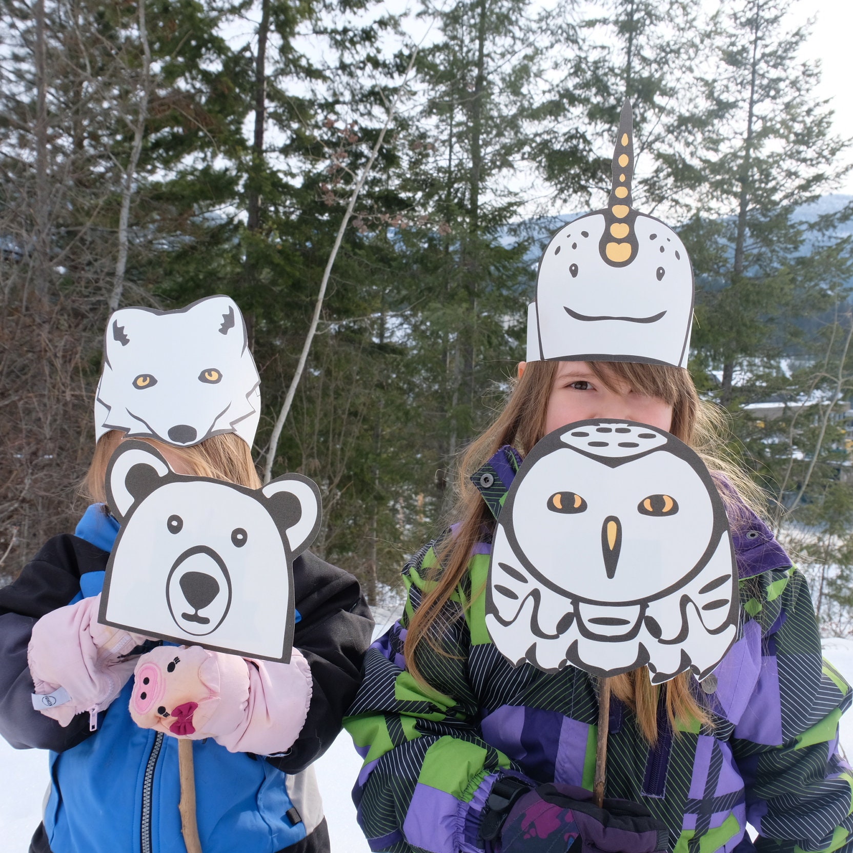 Arctic Animal Puppets and Crowns - Printable Craft - Etsy