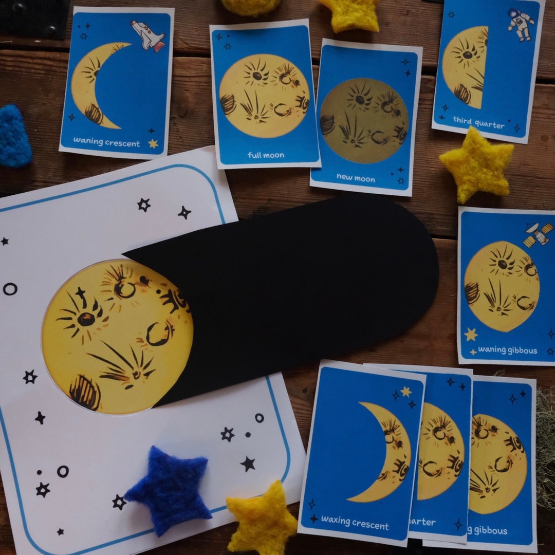 Printable Moon Phase Cards and Activity Pack - Etsy