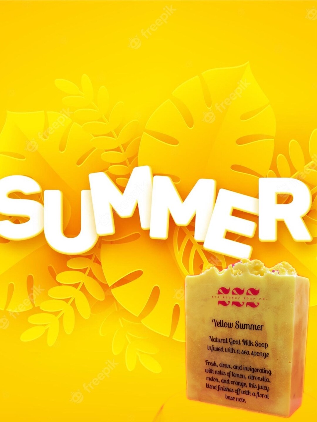 Yellow Summer Citronella All Natural Goat Milk Soap With Natural Sea ...