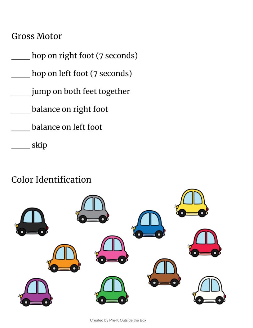 Get Ready for Kindergarten A Preschool Teacher's Assessment Book - Etsy