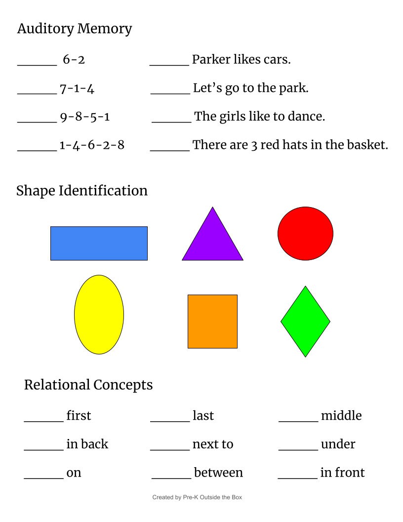 Get Ready for Kindergarten A Preschool Teacher's Assessment Book - Etsy