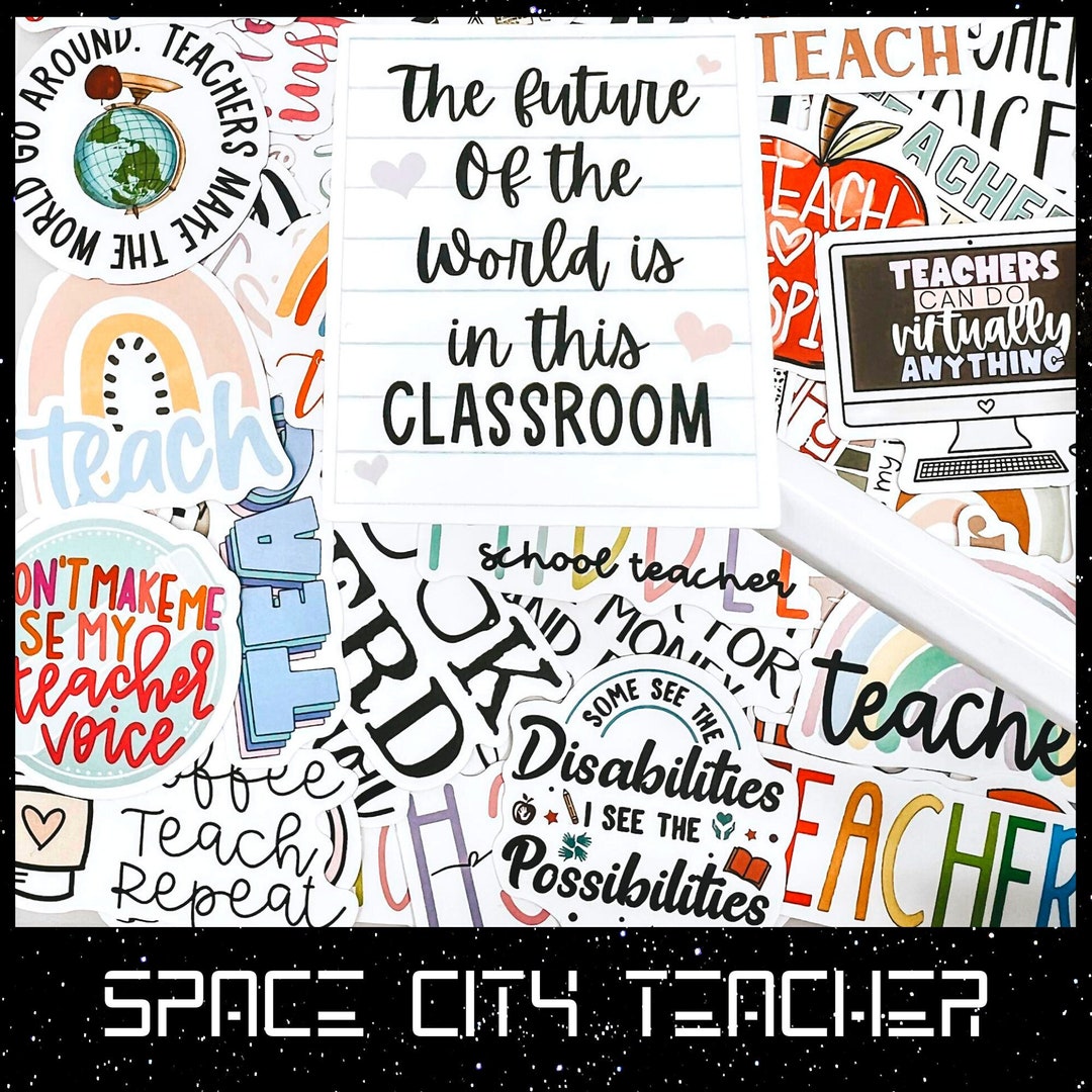 Teacher Stickers Motivation Funny Sticker Set Pack Vinyl Stickers for ...