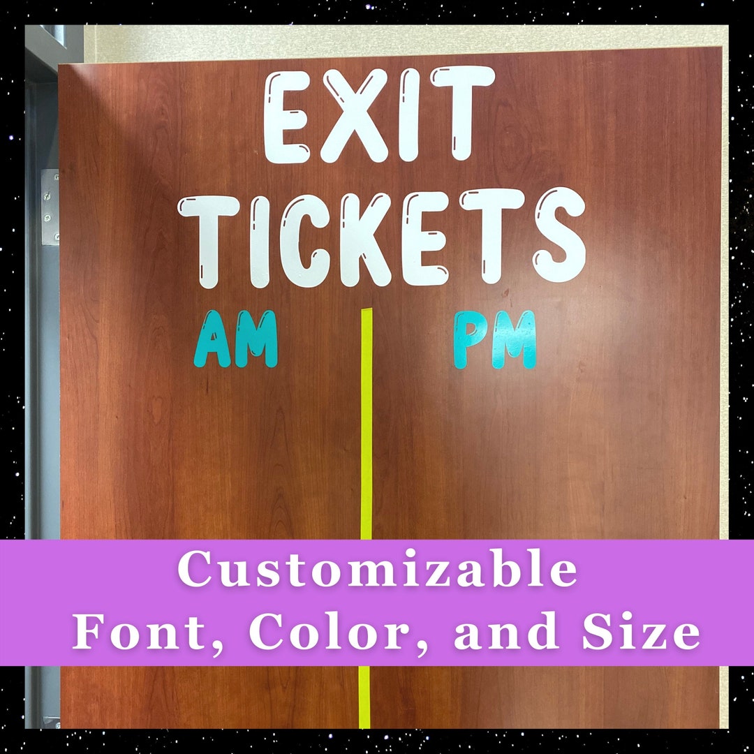 Classroom Exit Tickets Decal Sticker | Class Organization Labels - Etsy