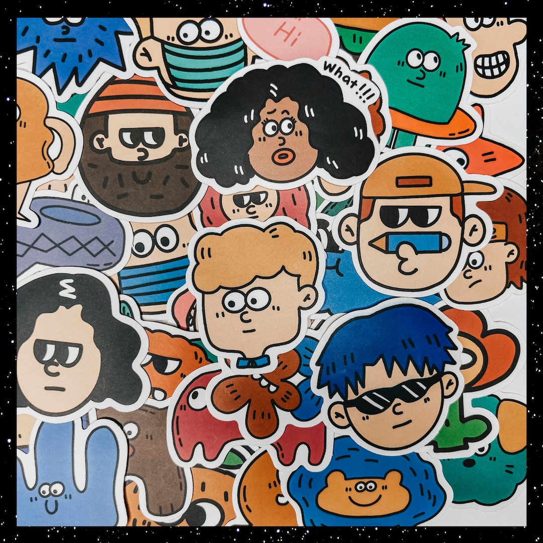 Faces Sticker Set Fun Pack for Kids, Gifts for Kids Party, Vinyl ...