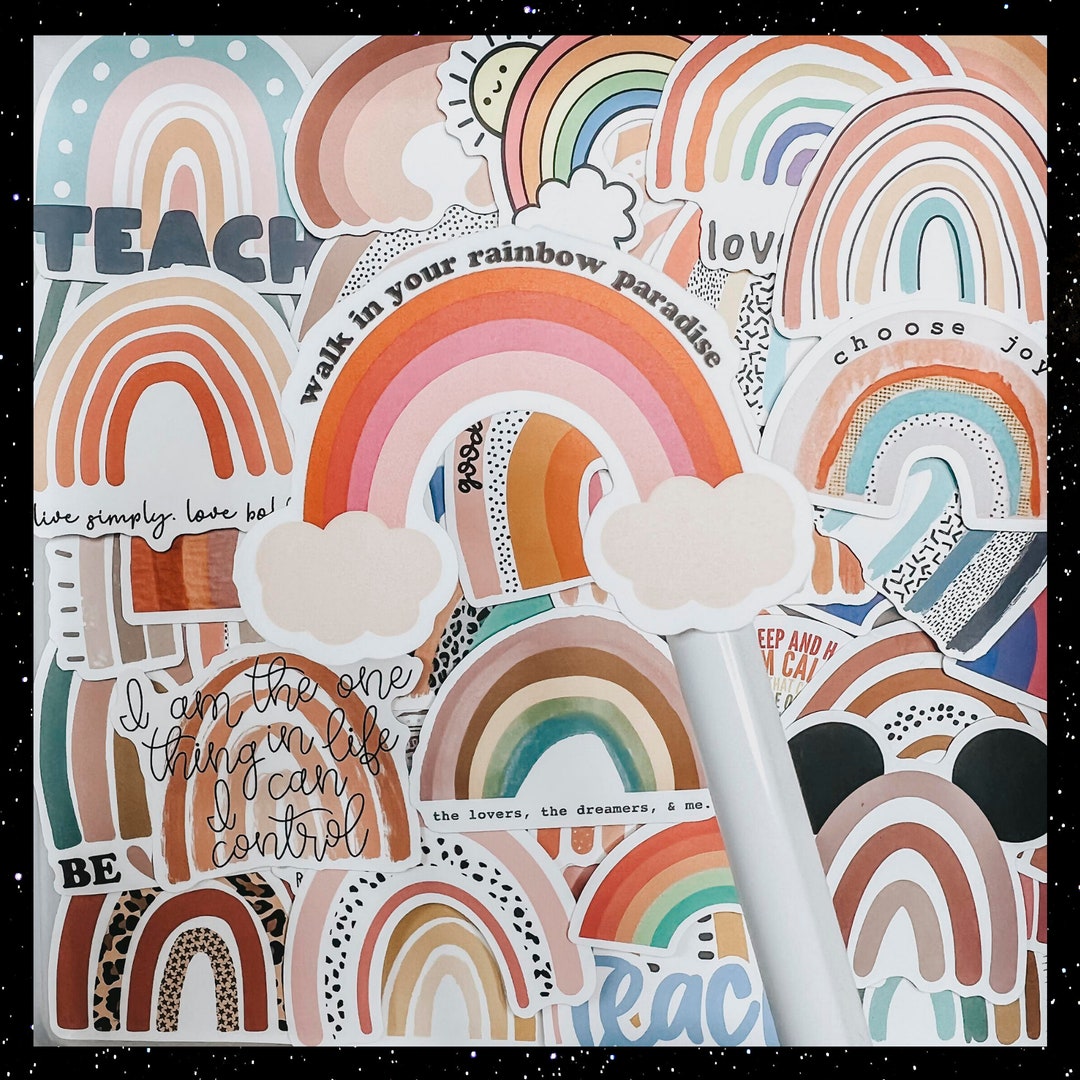 Rainbow Sticker Set Fun Pack for Kids, Gifts for Kids Party, Vinyl ...