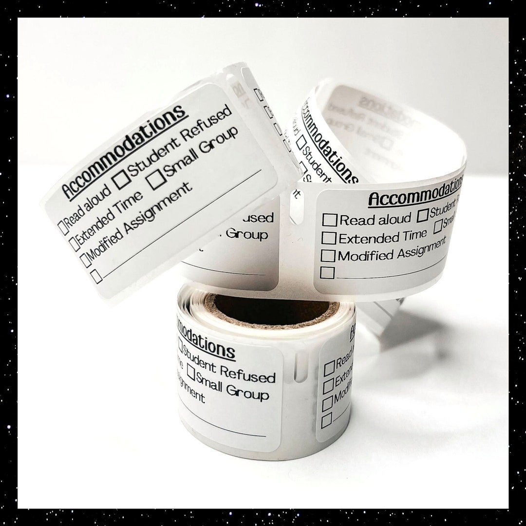 Custom SPED Testing Modifications & Accommodation Sticker Label - Etsy