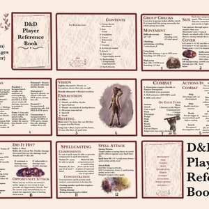 D&D 5e Quick Player Reference Booklet Dnd New Player Cheat Sheet ...