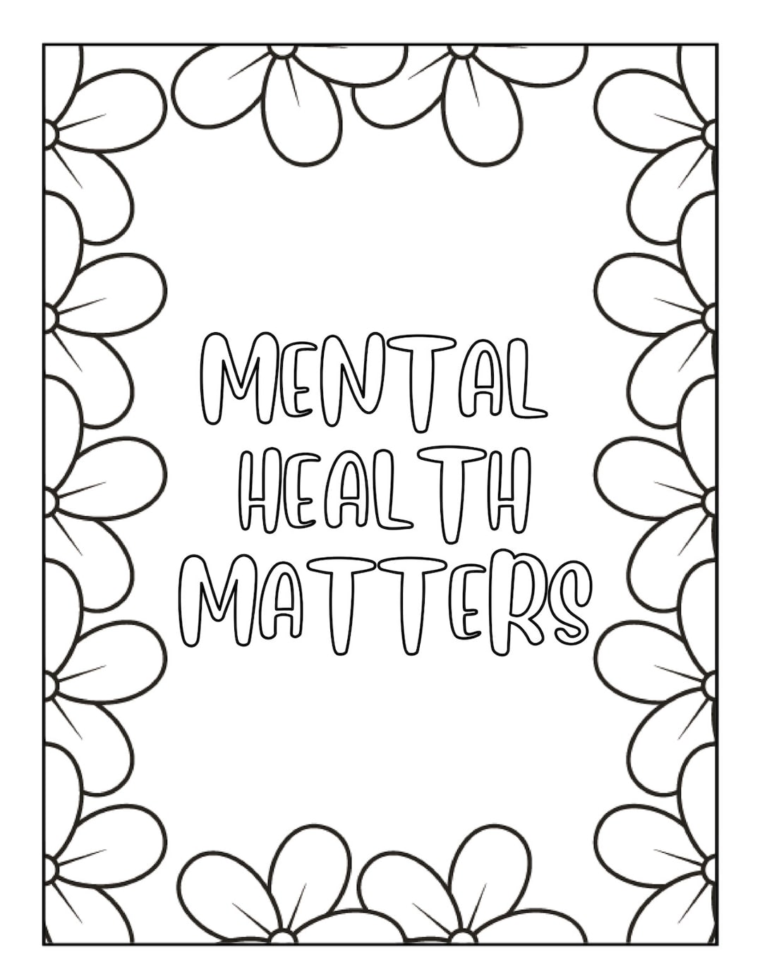 Mental Health Coloring Book - Etsy