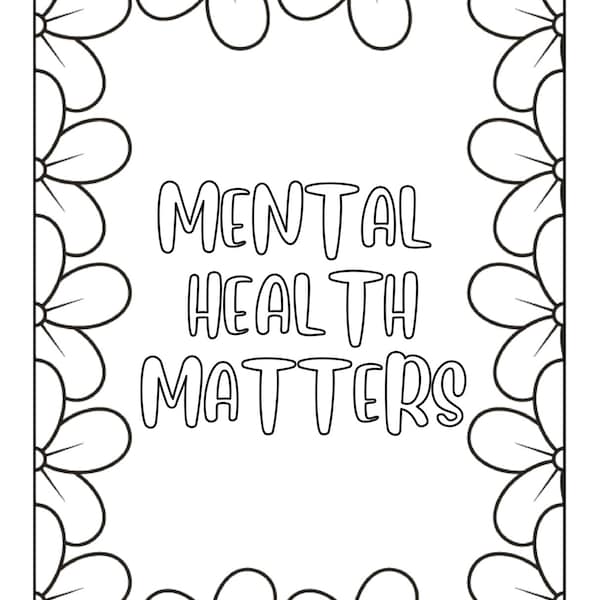Mental Health Coloring Book - Etsy