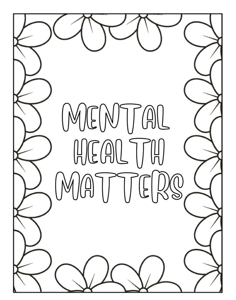 Mental Health Coloring Book - Etsy