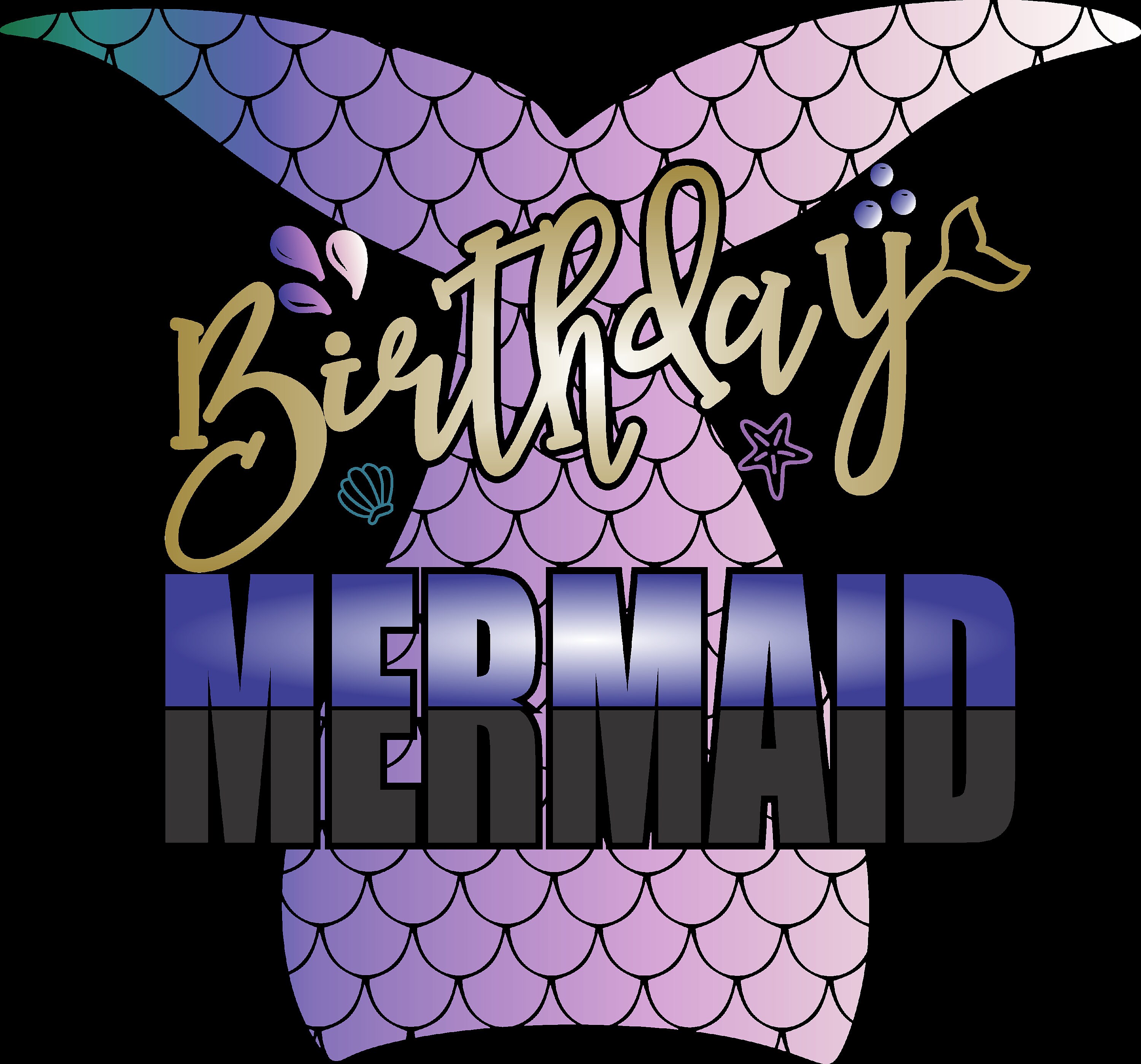 Mermaid Birthday, Birthday Mermaid, Birthday Mermaid Tail, SVG, Vector ...