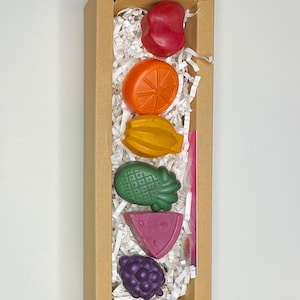 Fruit Shaped Crayon Set Apple Oranges Pineapple Watermelon Grape ...