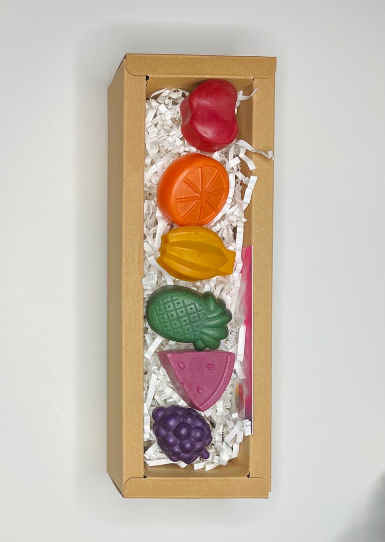 Fruit Shaped Crayon Set Apple Oranges Pineapple Watermelon Grape ...