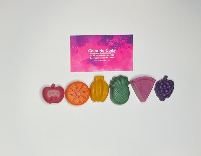 Fruit Shaped Crayon Set Apple Oranges Pineapple Watermelon Grape ...