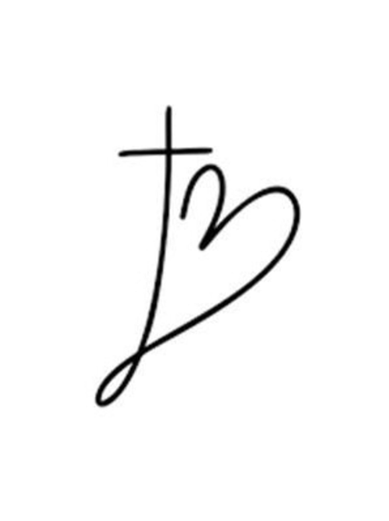 Scribble Heart With Cross SVG Cut File - Etsy