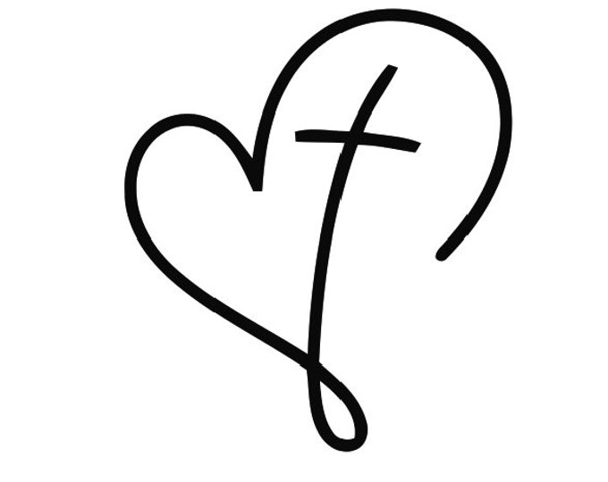 Cross Inside Heart SVG Cut File - Etsy Canada