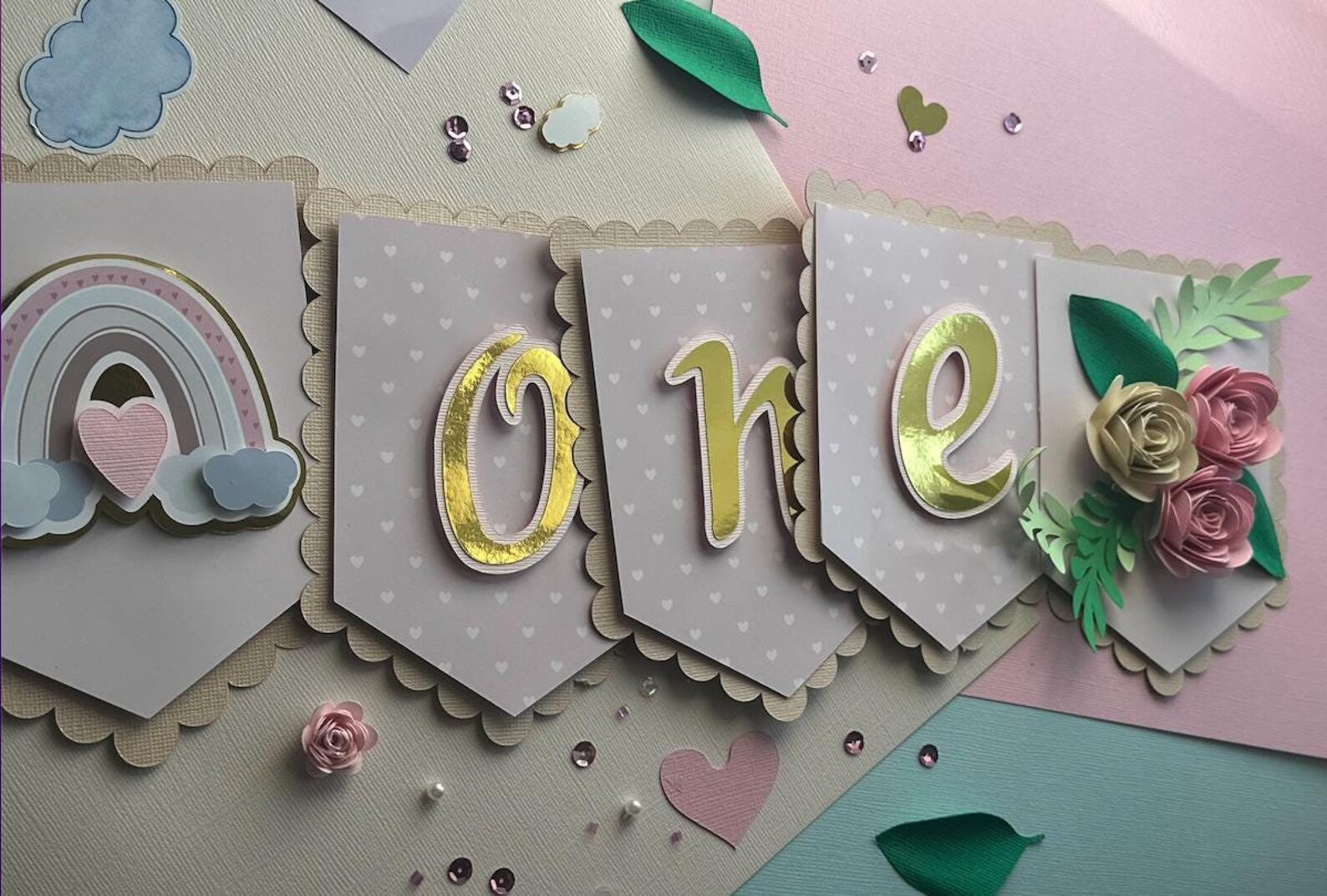 Rainbow Highchair Banner: First Birthday Party Decoration|one Rainbow ...