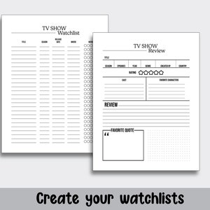 Movie and TV Show Book Log / TV Tracker, Movie Tracker, Episode Tracker ...