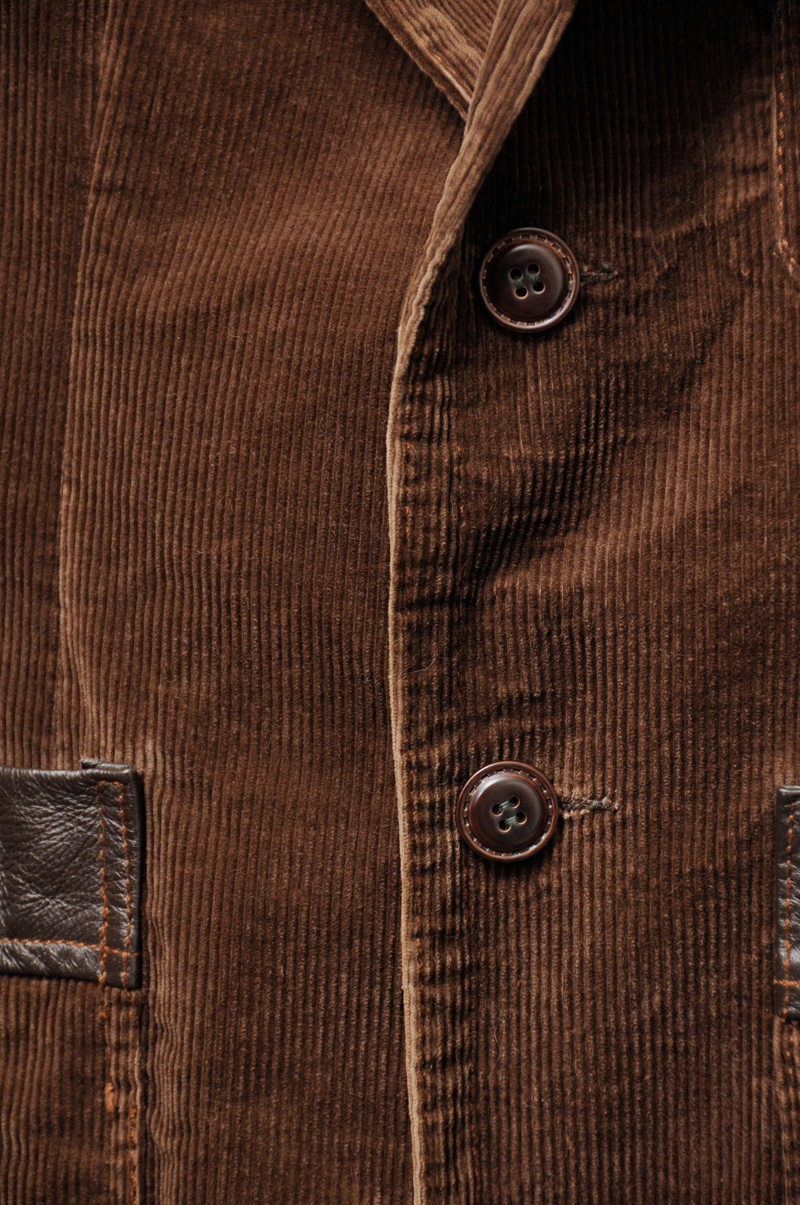 Vintage 70s Choc BROWN CORDUROY W LEATHER Trims Jacket Blazer Simon ...