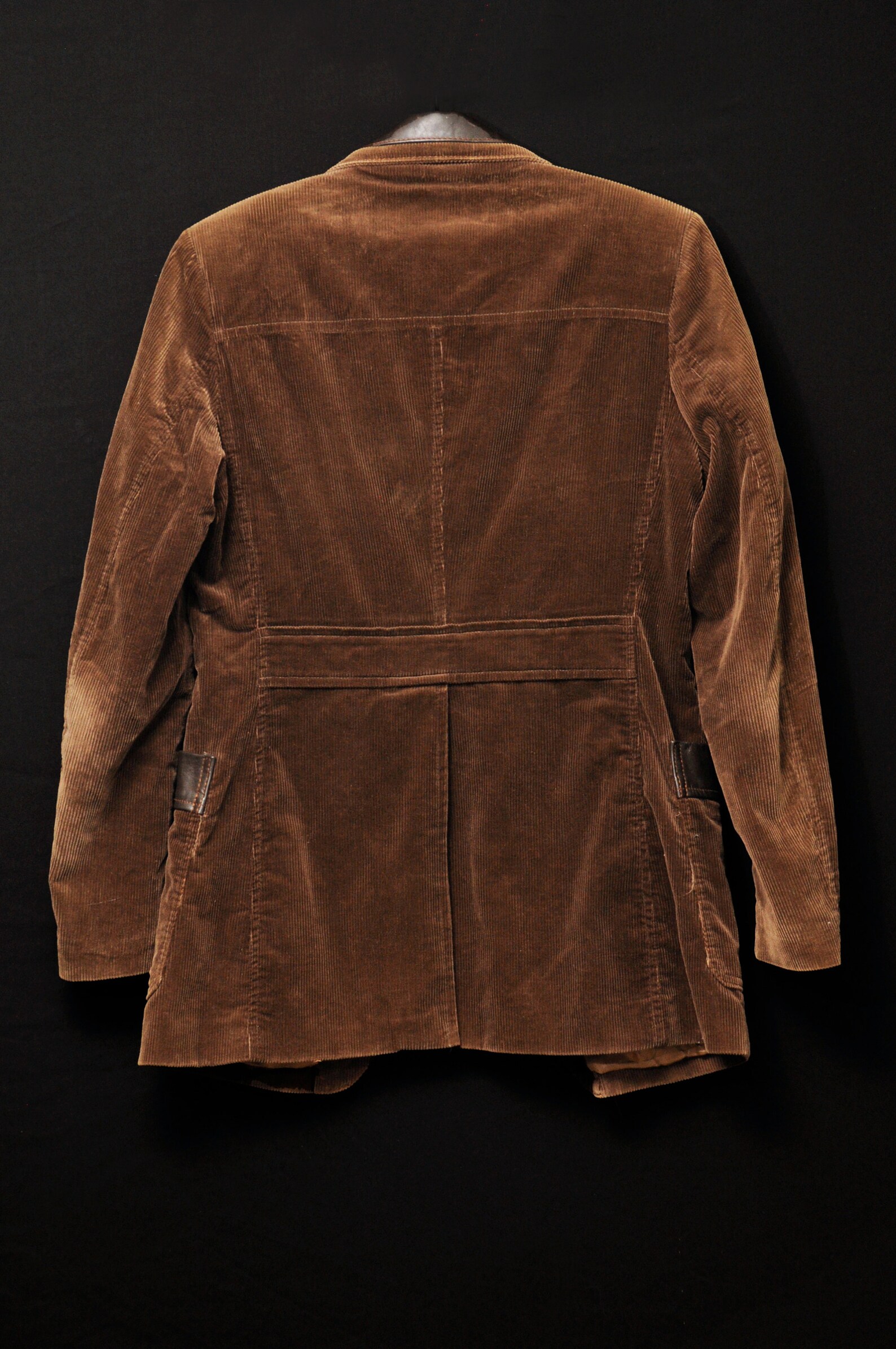 Vintage 70s Choc BROWN CORDUROY W LEATHER Trims Jacket Blazer Simon ...