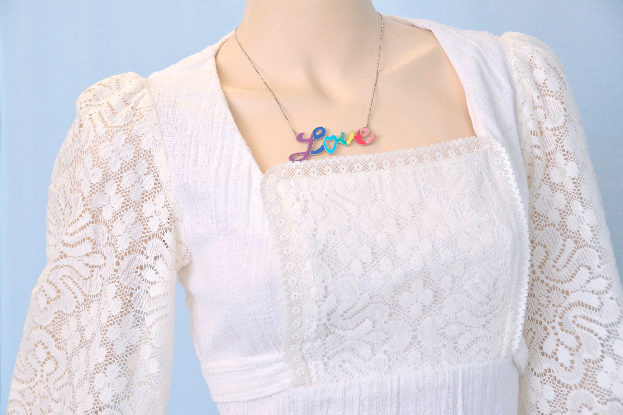 Vintage 70s COTTAGECORE Prairie LACE Maxi Dress Gunne Sax - Etsy