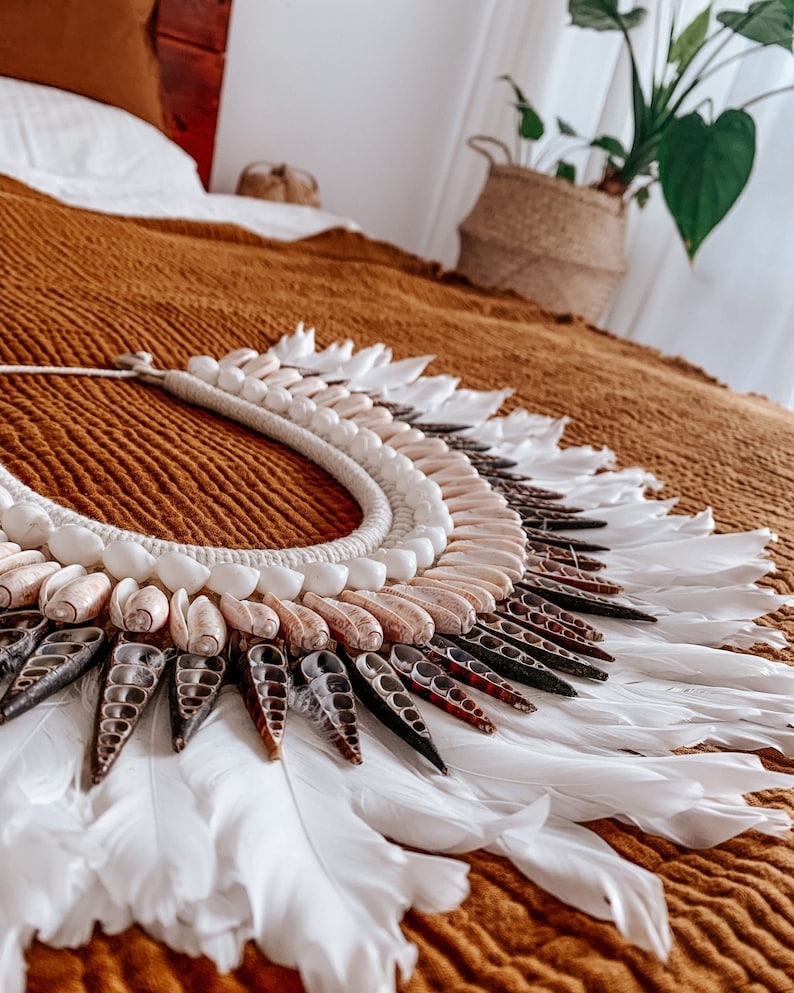 Tribal Necklace Wall Decor in Boho Style Handmade in Bali of Natural ...